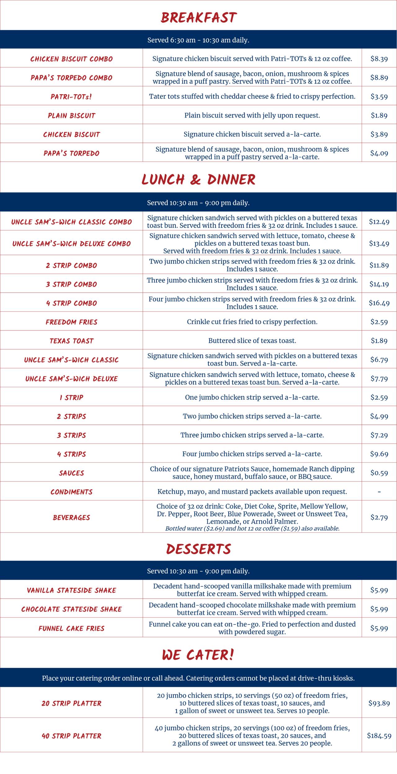 Welcome, Patriot! | Patriots American Chicken